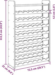 vidaXL Regál na víno s horní policí 72,5x25x111,5 cm masivní borovice [4007562]
