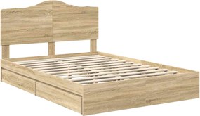 Postel s úložným prostorem se zásuvkou Sonoma dub 140 x 190 cm 3413508