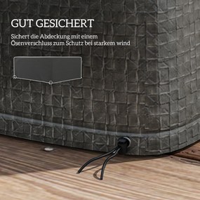 Outsunny Ochranný Kryt na Zahradní Nábytek, Ochranný Kryt Proti UV, Vysoce Odolný Polypropylen, Kryt na Zahradní Stůl, 235 x 190 x 90 cm, Šedý