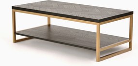 Konferenční stolek Seville 120 cm z masivu černý/zlatý