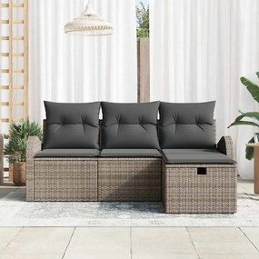 Set pohovek 4 ks Šedá polyratan 3359048