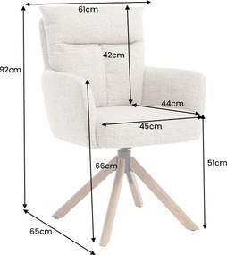 Designová otočná židle Maddison šedá / dub
