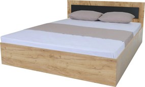 Dvoulůžková postel 160x200 dub kraft zlatý / šedý grafit Viva