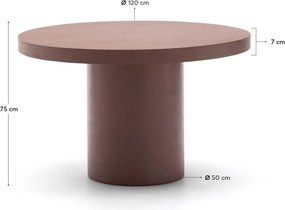 Betonový kulatý zahradní jídelní stůl ø 120 cm Aiguablava – Kave Home