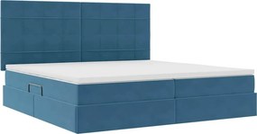 Postel s úložným prostorem a matrací Tmavě modrá 200 x 200 cm 3372055