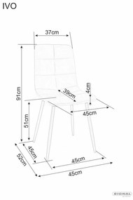 Sametová jídelní židle Ivo černá
