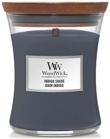 WoodWick – svíčka Indigo Suede (Modrý semiš) Velikost: střední 275 g