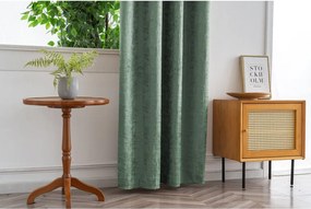 Zatemňovací závěs LOOM VELVET 140x250 cm, zelený Zavěšení: Řasící páska