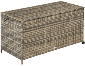 tectake 404556 úložný box s hliníkovým rámem 297l, 117x54x64cm - přírodní