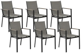 Sada 6 zahradních židlí černé BUSSETO Beliani