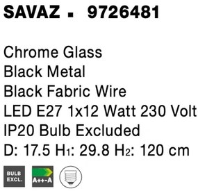 Retro lustr Savaz 17.5 chrom