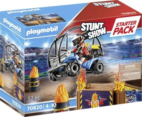 Stavebnice playmobil 70820 starter pack kaskadérská show se čtyřkolkou a ohnivou rampou