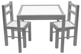 Dětský dřevěný stůl s židličkami Drewex šedý Barva: Šedá