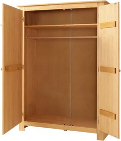 Šatní skříň z borovicového dřeva se zrcadlem v přírodní barvě 120x170 cm Bertram – Støraa
