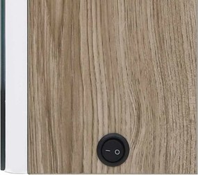LED koupelnová skříňka se zrcadlem 89 x 14 x 62 cm bílá a dub 326530