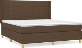 Box spring postel s matrací tmavě hnědá 160x200 cm textil 3132004