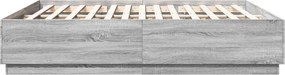Rám postele s LED osvětlením šedý sonoma 200 x 200 cm kompozit 3209588