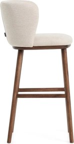Béžová čalouněná barová židle (výška sedáku 75 cm) Ciselia – Kave Home
