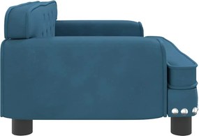 Pelíšek pro psy modrý 70 x 45 x 30 cm samet 171882