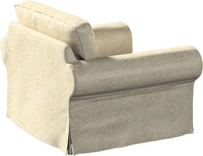 Potah na křeslo IKEA Ektorp barva béžová látka lesklé, pletený vzor, vzorované