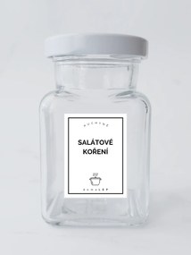 Samolepka na kořenky SALÁTOVÉ KOŘENÍ bílá 3 × 4 cm tučné písmo