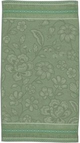 Pip Studio ručníky z bavlněného froté Jasmine Jacquard, zelený (Luxusní ručníky z bavlněného froté v designu Jasmine Jacquard v zelené barvě)