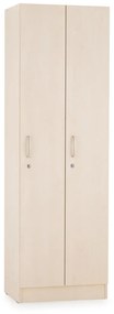 Dřevěná šatní skříňka Visio - 2 oddíly, 60 x 42 x 190 cm, javor