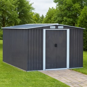 Plechový zahradní domek na nářadí, šedá / bílá, 2,6x3, 1m, HAMAL TYP 3