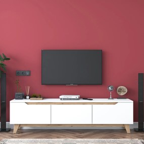 Hanah Home TV stolek D1 - 2472, Bílá, Ořech