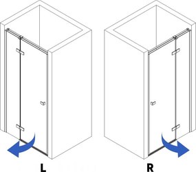 Rea Atlas, sprchové dveře 90x200cm, pravá varianta, 6mm čiré sklo, zlatý matný profil, KPL-K4670
