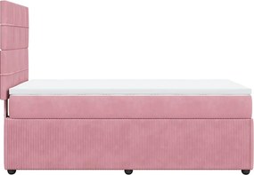 Box spring postel s matrací růžová 80 x 200 cm samet 3294495