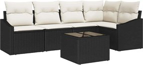Set pohovek 6 ks Černá polyratan 3346727