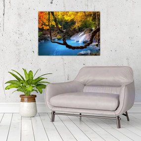 Skleněný obraz - Vodopády v Asii (70x50 cm)