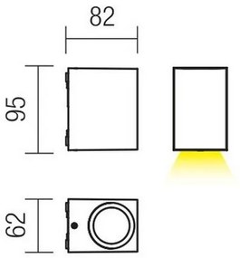 Redo 9907 - LED Venkovní nástěnné svítidlo BEAM LED/5W/230V IP54
