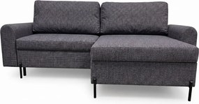 Rohová rozkládací sedací souprava do L PORTINE, 245 cm, s úložným prostorem Roh pohovky: Pravý roh, Barva látky Sawana: Šedo-hnědá (Sawana 11)