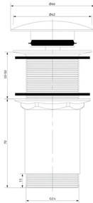 OMNIRES A716BR - Umyvadlová výpusť CLICK-CLACK pr. 6,6 cm kartáčovaná bronzová