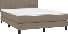 Box spring postel s matrací a LED taupe 140x200 cm textil 3133161