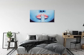 Obrazy na plátně Žena neonové rty 125x50 cm