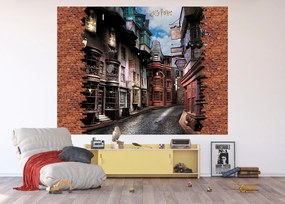 Dětská vliesová fototapeta na zed' Harry Potter a Příčná Ulice | 252 x 182 cm | DFTDXL1979