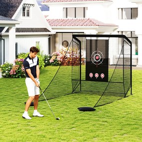 Costway Golfová síť Golfová tréninková síť s terčem, skládacími bočními díly