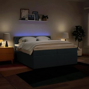 Box spring postel s matrací modrá 200x200 cm textil 3289488