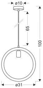 Lustr na lanku KOLO 1xE27/40W/230V béžová/černá