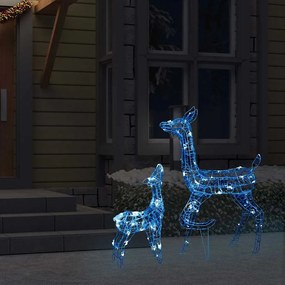 Vánoční dekorace akrylová sobí rodinka 160 LED diod modrá 329791