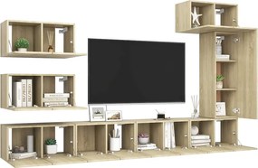 8dílný set TV skříněk dub sonoma kompozitní dřevo 3079031