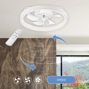 LED Stropní svítidlo s ventilátorem FARGO LED/37W/230V bílá + DO
