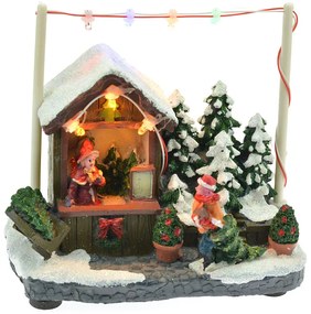 Vánoční scéna - Obchod se stromečky