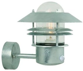 Venkovní nástěnná lampa se senzorem NORDLUX Blokhus - galvanizace