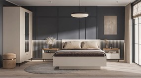 Postel 160 s úložným prostorem (EO18) kašmír / dub castello Evo