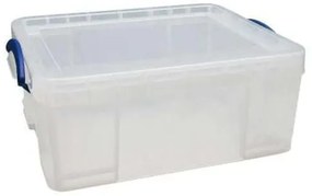 Manutan Expert  Plastový úložný box s víkem na klip, průhledný, 18 l