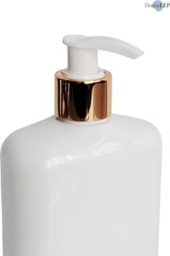 Dávkovač na mýdlo 400 ml bílý s bílo-zlatým dávkovačem LIMA